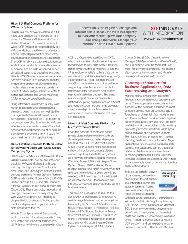 Hitachi Unified Compute Platform Family Overview | PDF Hitachi Unified Compute Platform Family Overview | PDF