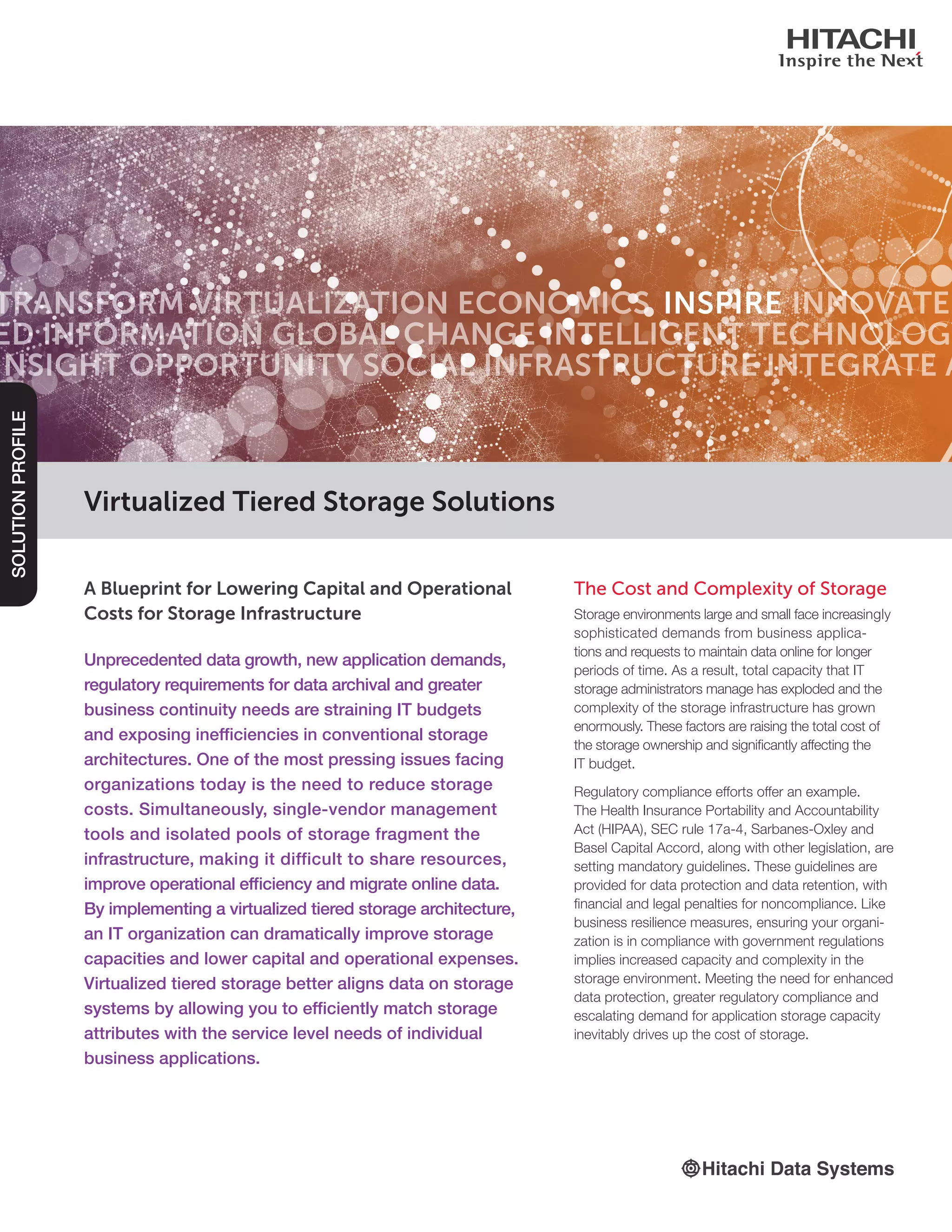 HitVirtualized Tiered Storage Solution Profile | PDF