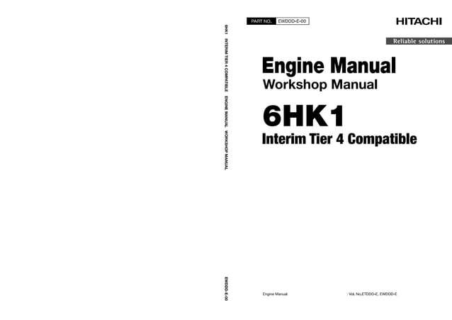 Hitachi 6 hk1 interim tier 4 compatible engine service repair manual | PPT
