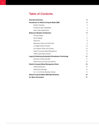 Hitachi compute blade 2000 executive overview | PDF