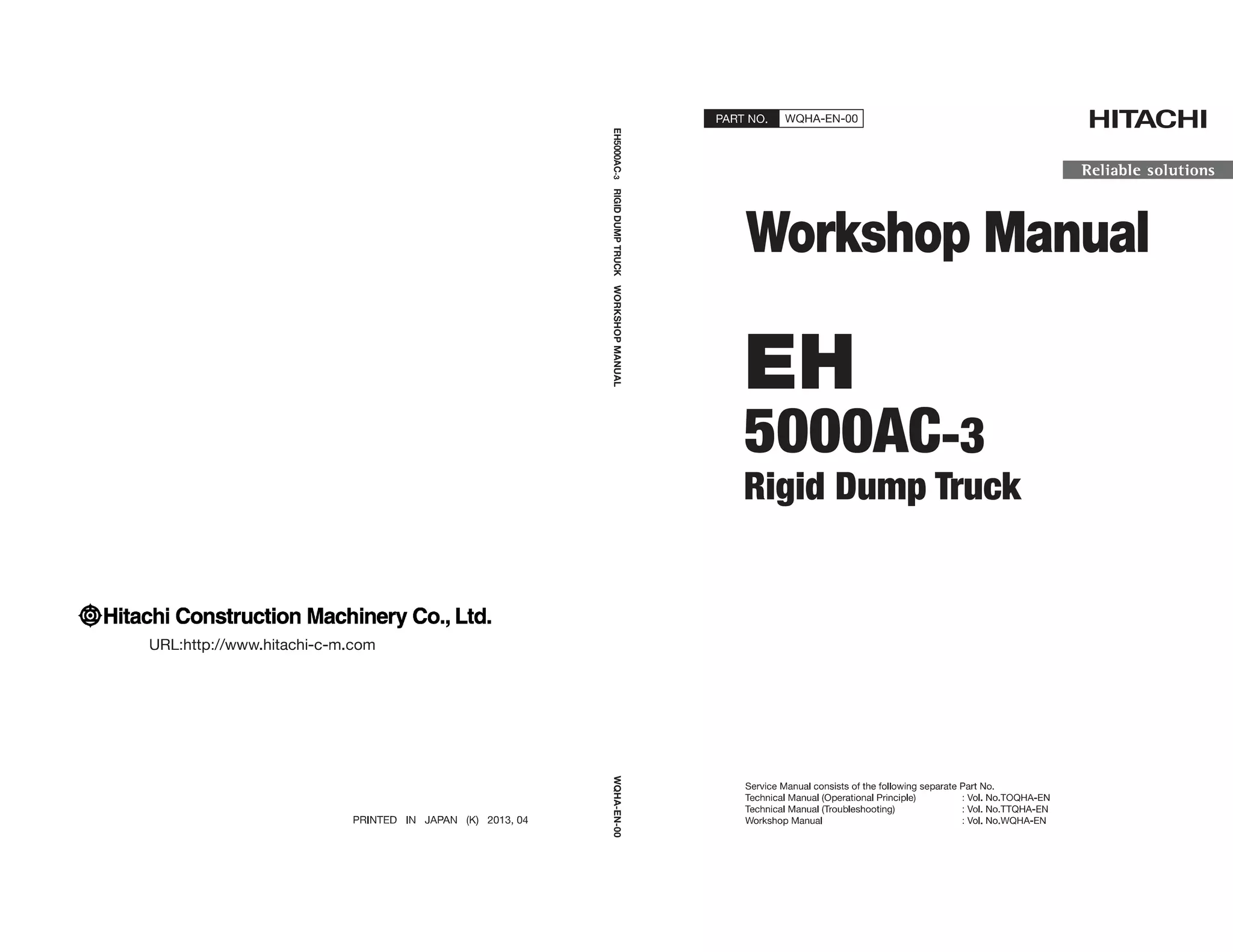 Hitachi eh5000 ac 3 rigid dump truck (haul truck) service repair manual | PDF