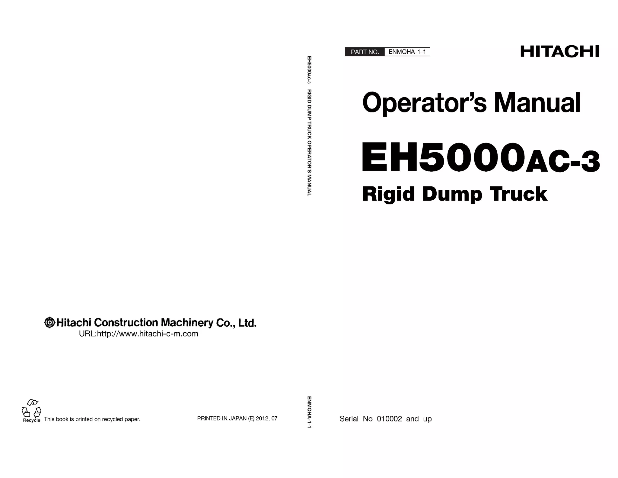 Hitachi EH5000AC-3 Rigid Dump Truck operator’s manual.pdf