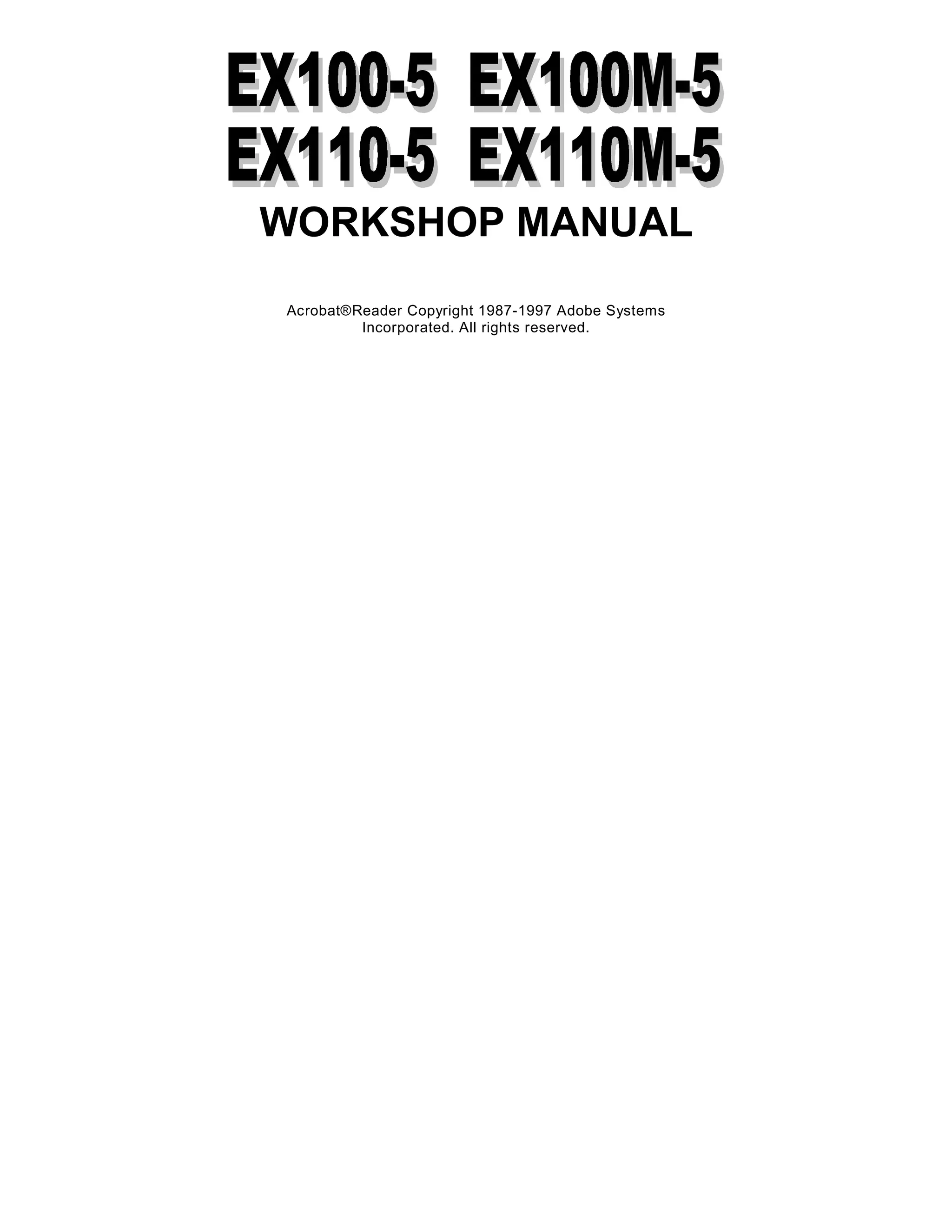 Hitachi EX110-5 Excavator Service Repair Manual.pdf