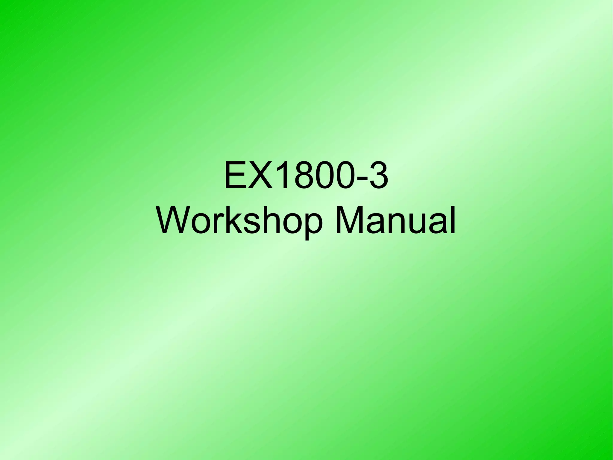 Hitachi ex1800 3 excavator service repair manual | PPT