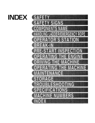 Hitachi EX1800-3 Hydraulic Excavator operator’s manual Serial No. 00501 ...