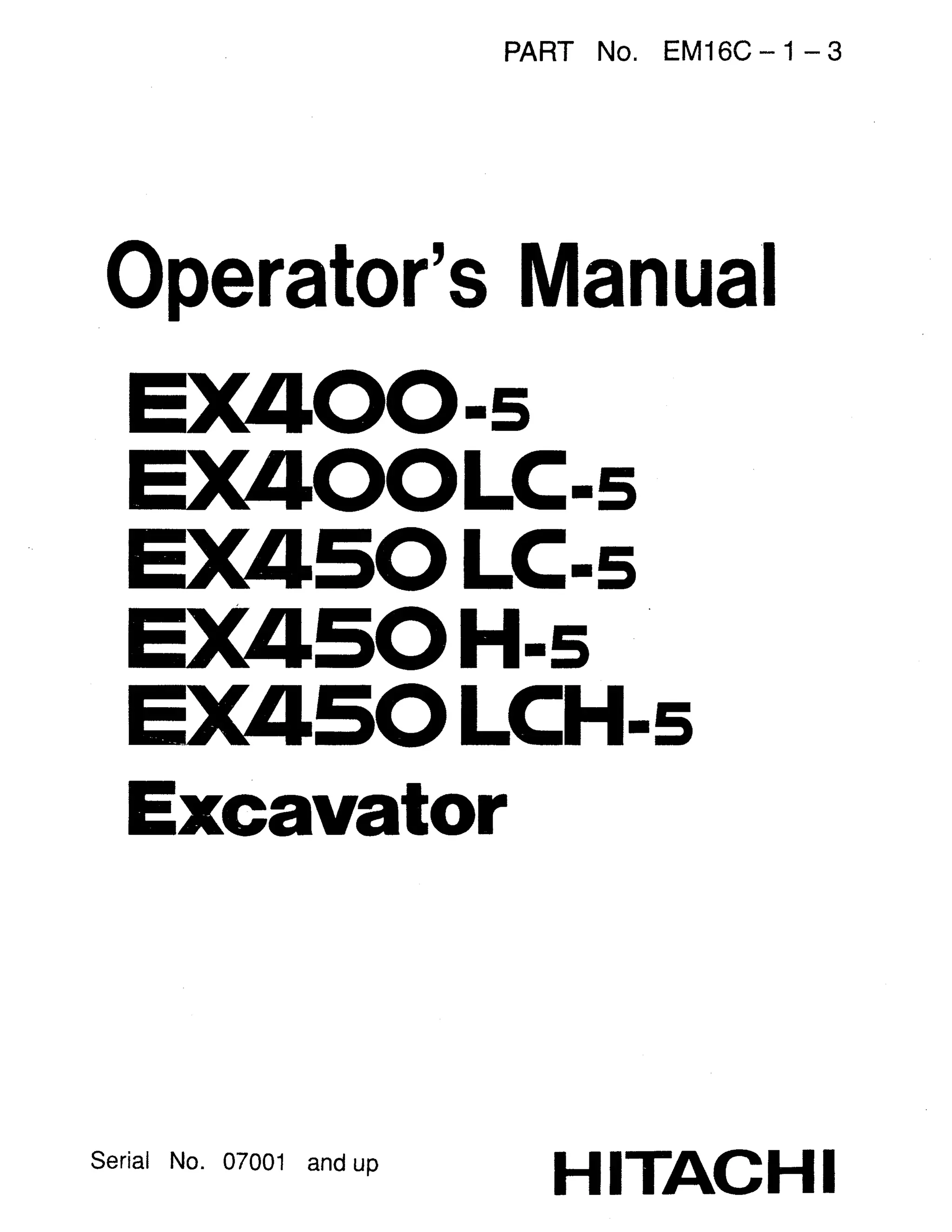 Hitachi EX400-5 Excavator operator’s manual (Serial No. 07001 and up).pdf