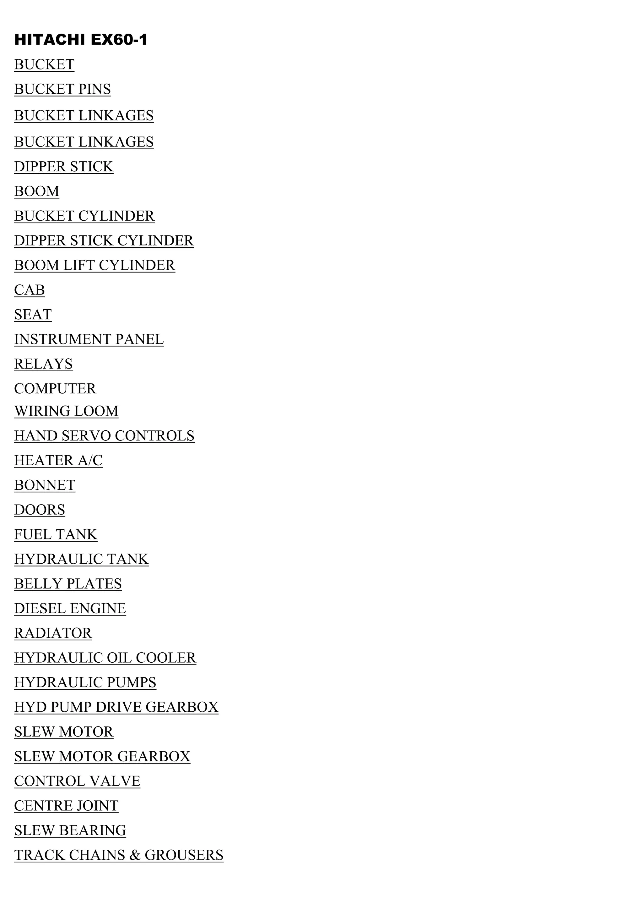 Hitachi ex60 1 parts catalogue manual | PDF