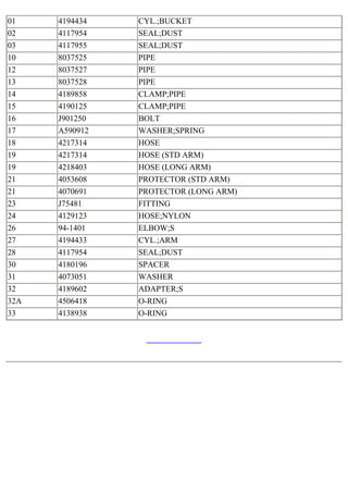 Hitachi ex60 1 parts catalogue manual | PDF