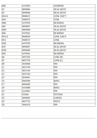 Hitachi ex60 1 parts catalogue manual | PDF