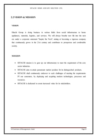 Hitachi home and life solution | DOCX | Manufacturing Industry | Industries