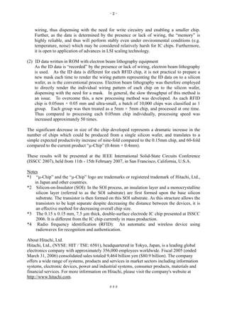 Hitachi small operation verified on world's smallest 0.05 mm x 0.05 mm ...