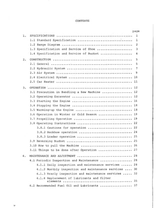 Hitachi UH07-3 Hydraulic Excavator operator’s manual Serial No. 5001 ...