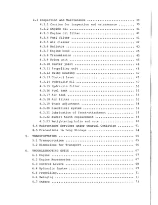 Hitachi UH07-3 Hydraulic Excavator operator’s manual Serial No. 5001 ...