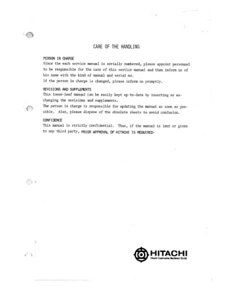 Hitachi UH07-3 Hydraulic Excavator Service Repair Manual.pdf