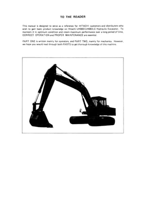 Hitachi UH083 Hydraulic Excavator operator’s manual Serial No. 28025 ...