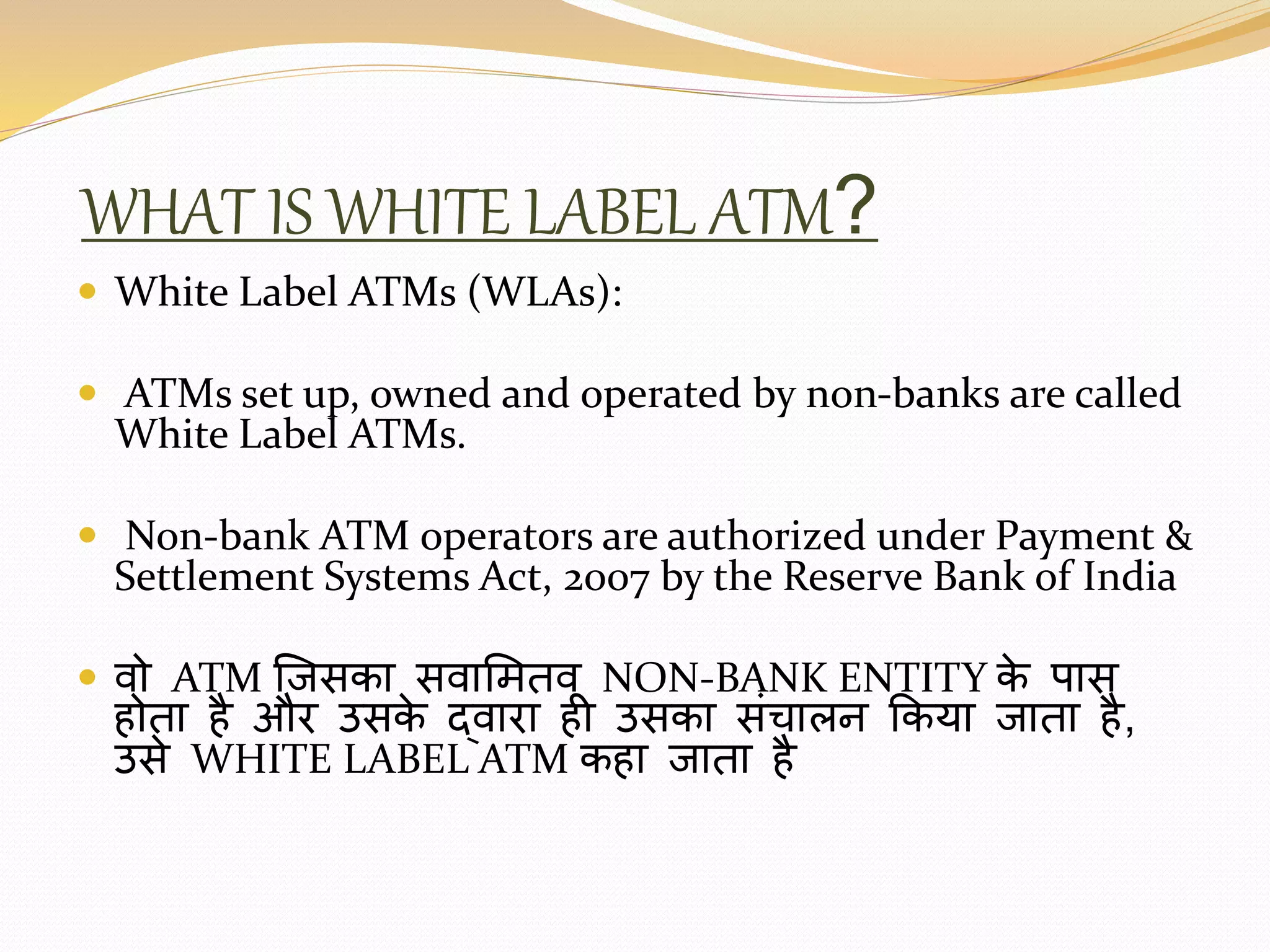 HITACHI WHITE LABEL ATM RENTAL MODEL PPT | PPTX