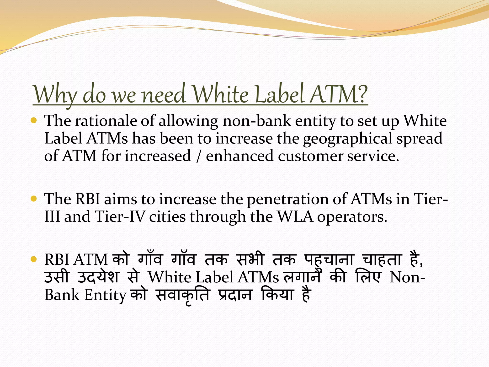 HITACHI WHITE LABEL ATM RENTAL MODEL PPT | PPTX