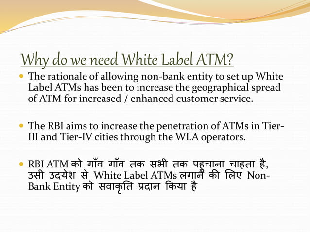 HITACHI WHITE LABEL ATM RENTAL MODEL PPT | PPTX