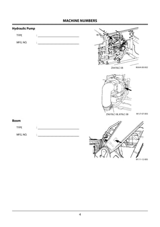 Hitachi zaxis 470 lc 5b hydraulic excavator operator manual | PDF
