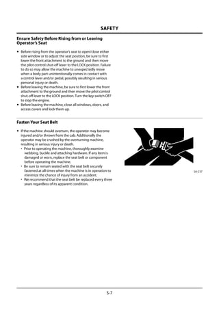 Hitachi zaxis 470 lc 5b hydraulic excavator operator manual | PDF