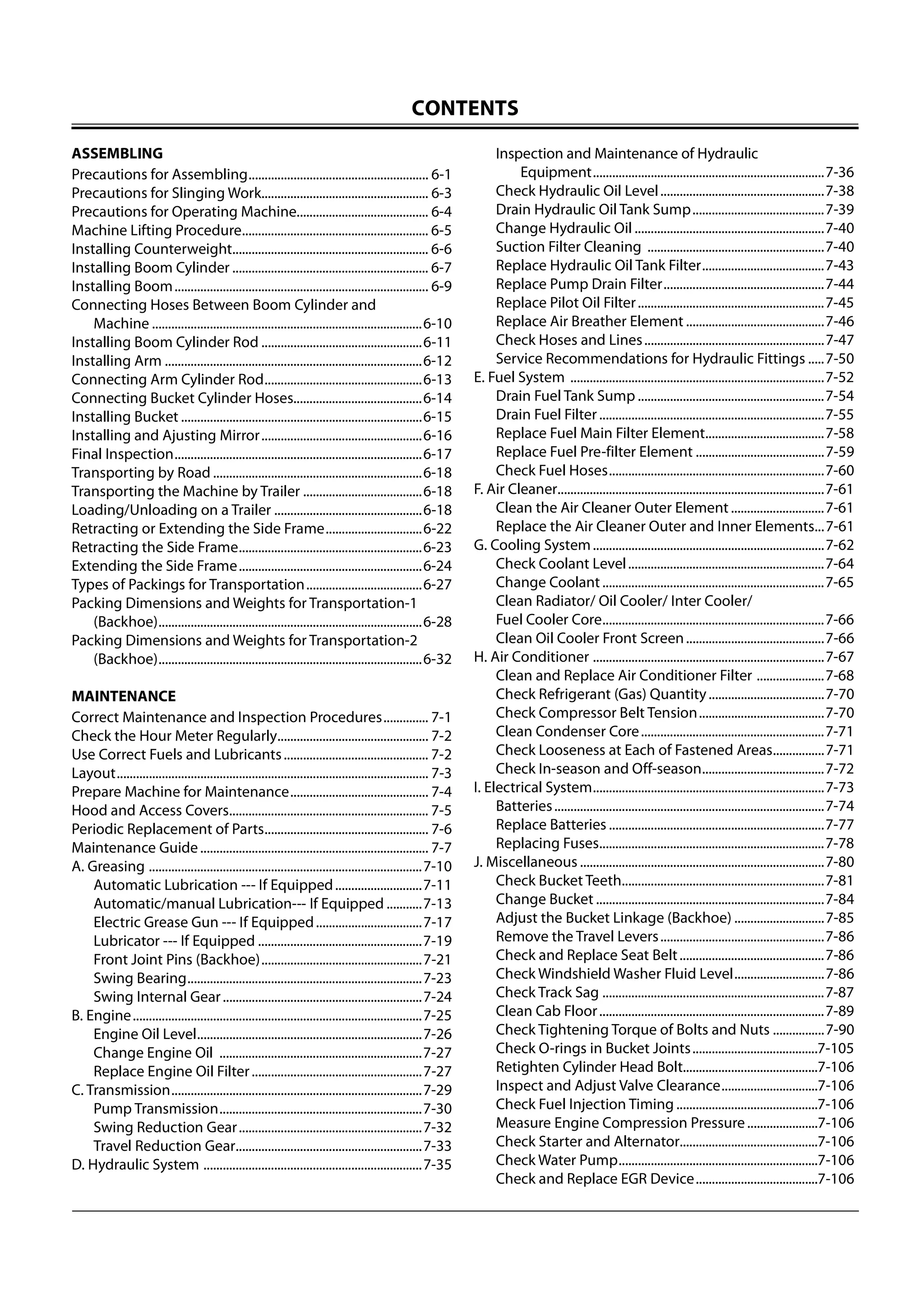 Hitachi zaxis 870 lch 3 excavator operator manual | PDF