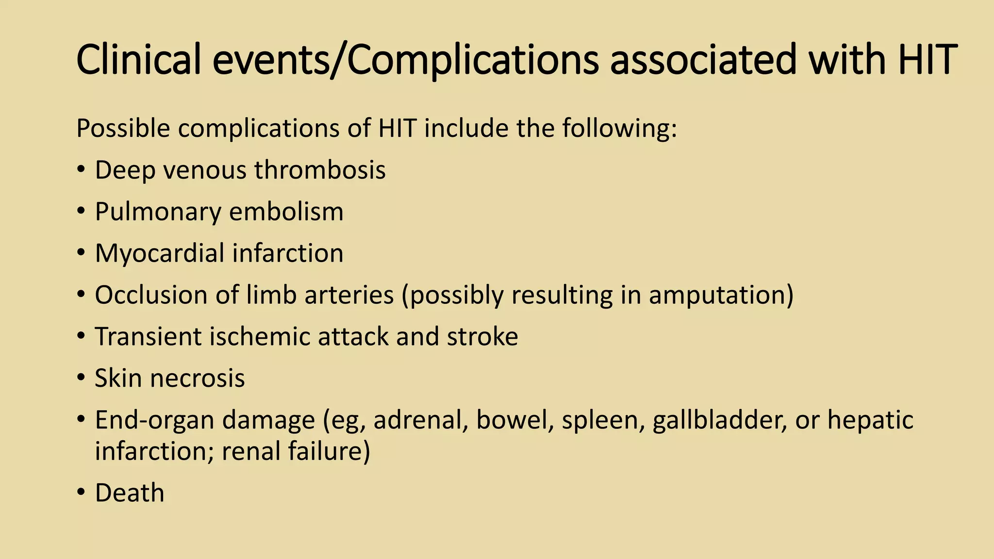 Heparin Induced Thrombocytopeia (HIT) | PPTX