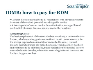 Building a business case and institutional policy on a 10Y research ...