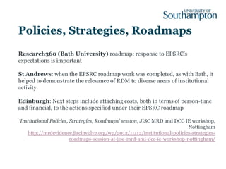 Building a business case and institutional policy on a 10Y research ...