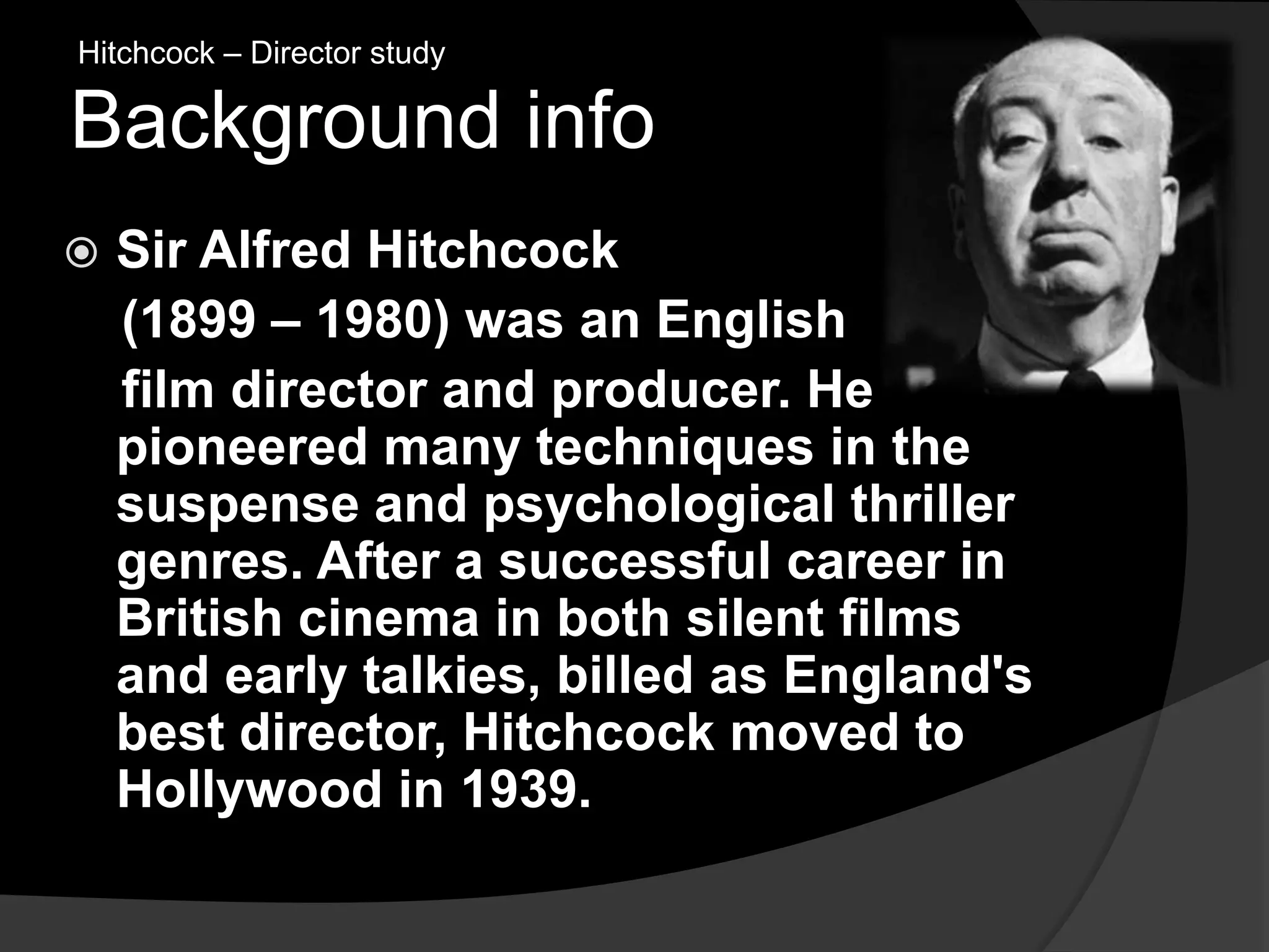 Hitchcock – director study | PPT