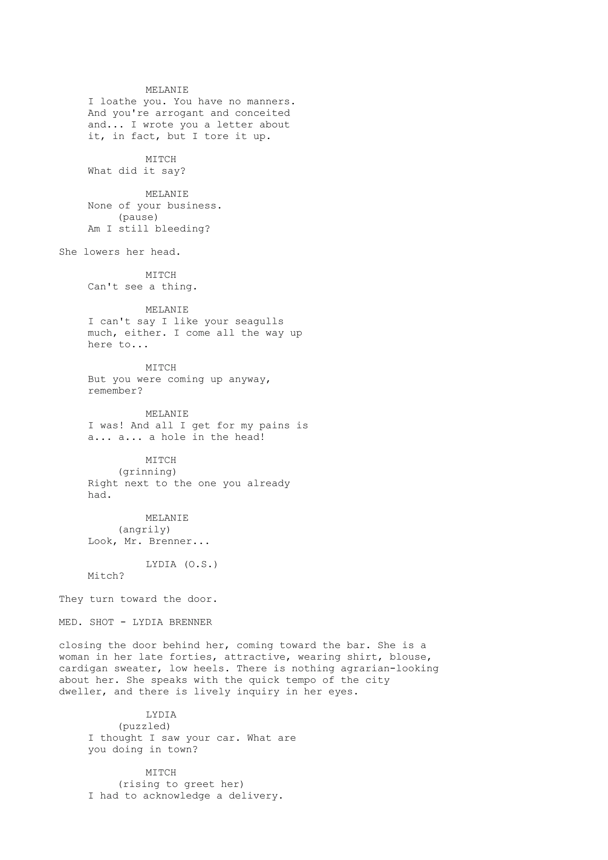 Hitchcock's the birds(script) | PDF