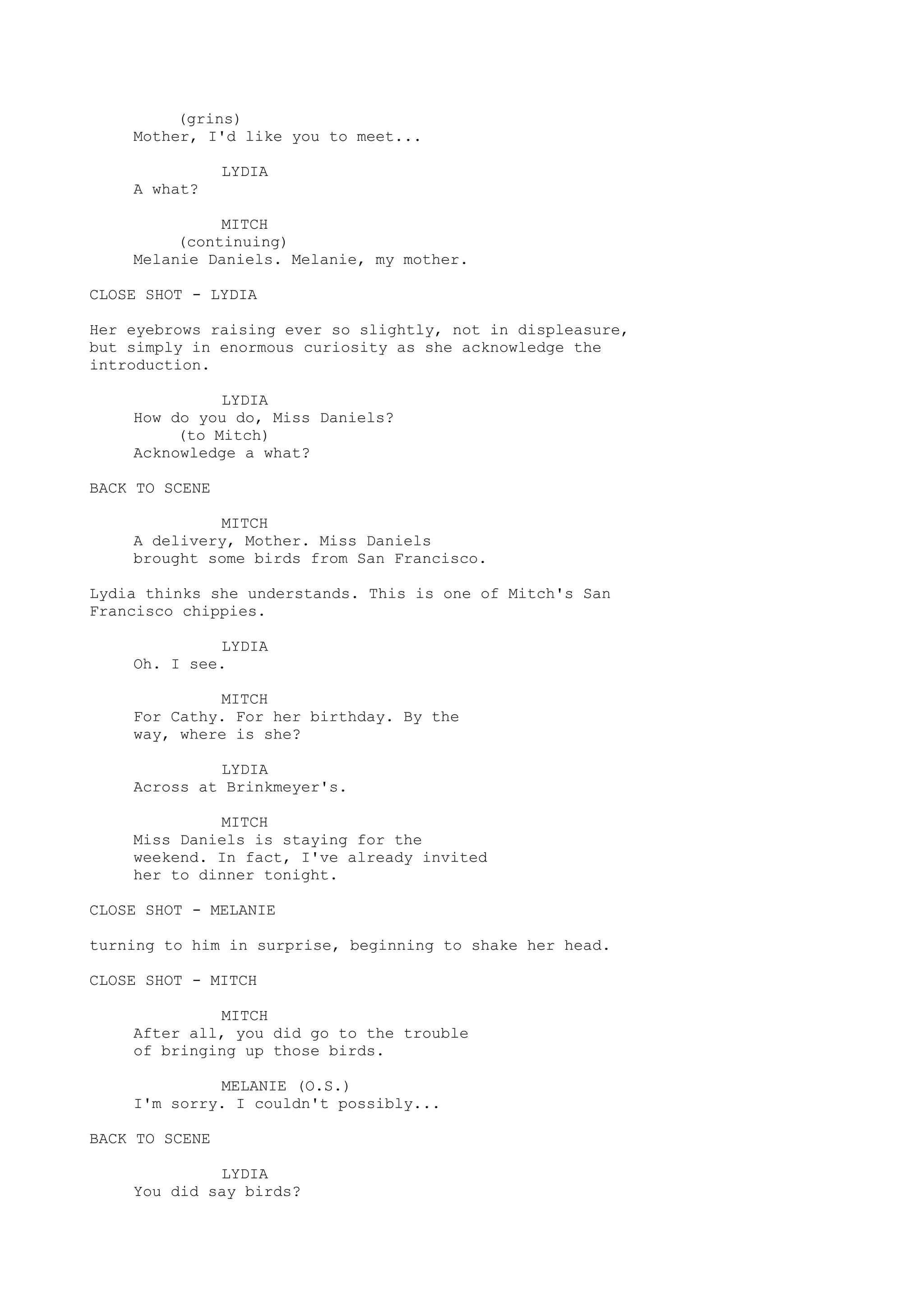 Hitchcock's the birds(script) | PDF