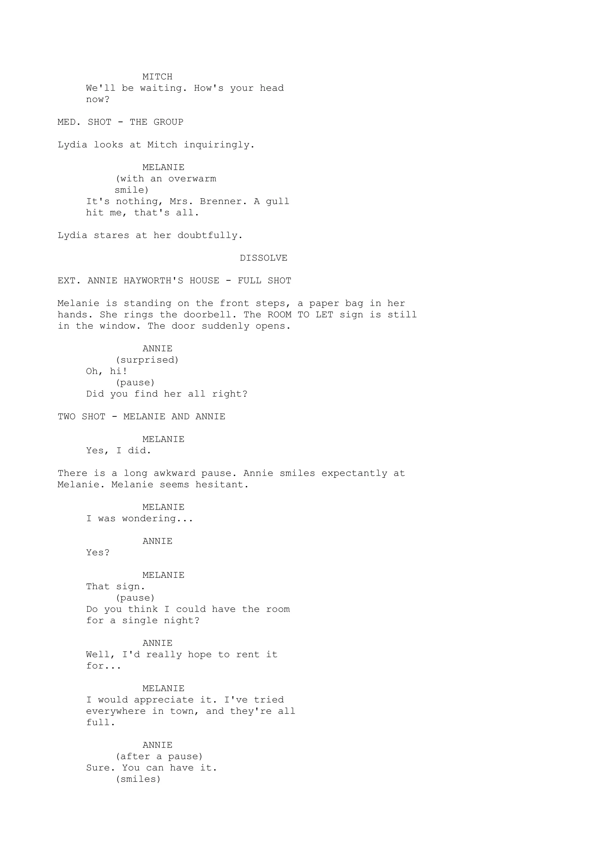 Hitchcock's the birds(script) | PDF