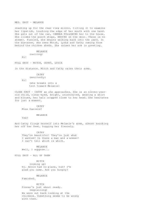 Hitchcock's the birds(script)