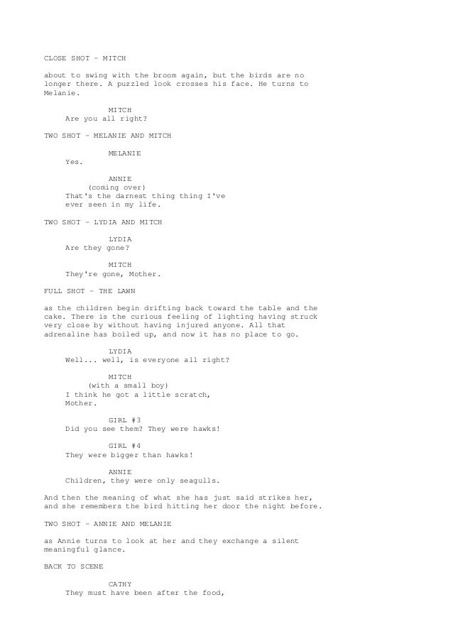 Hitchcock's the birds(script)