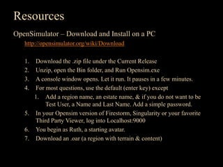 Hitchhikers guide to OpenSim calongne | PPTX