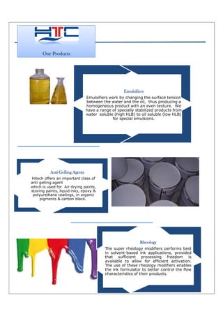 Hi Tech Corporation, Mumbai, Coating Additives & Chemical | PDF