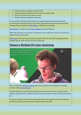 Hi-Tech Green Screen Technique From Disney | PDF