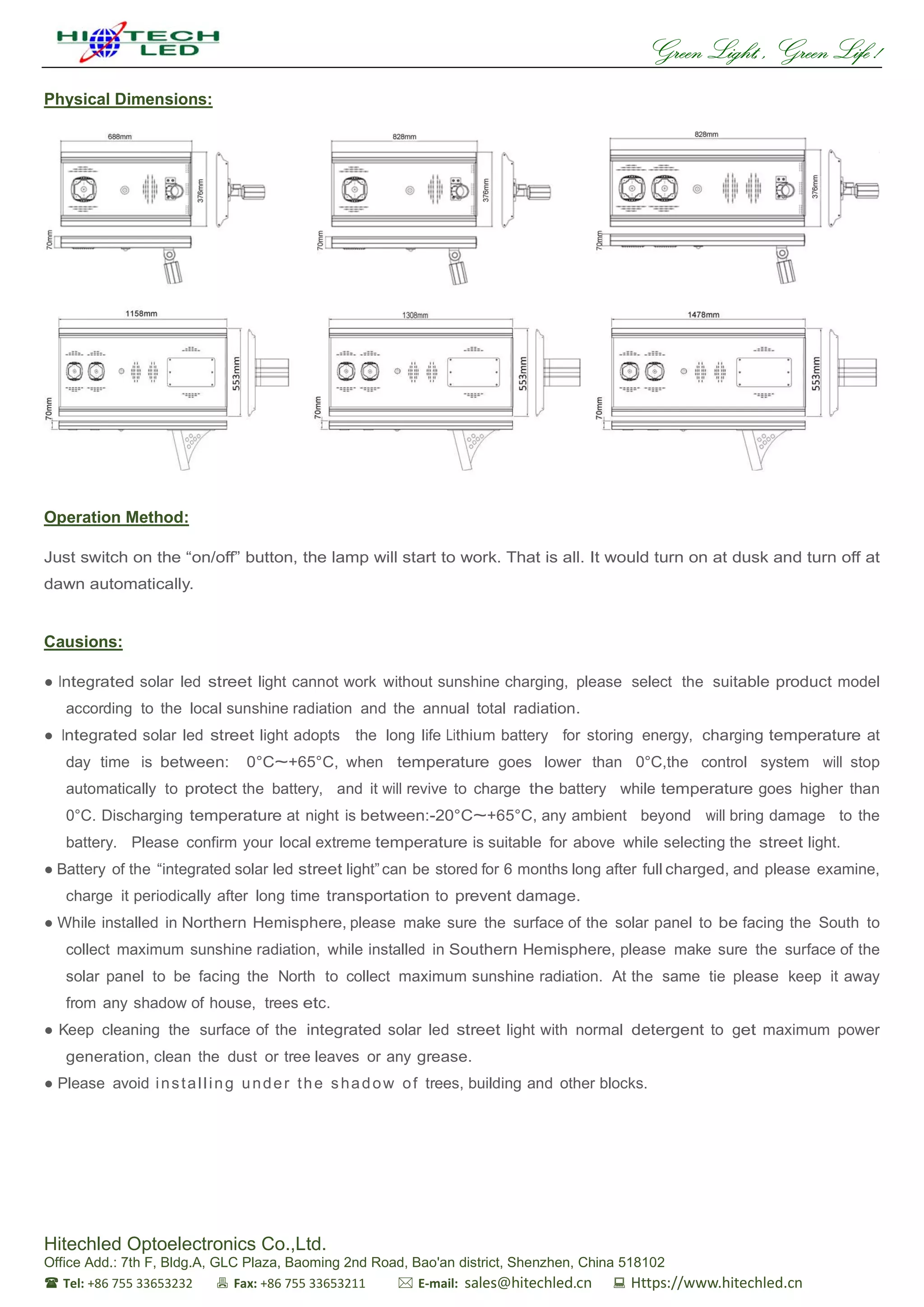 Hitechled d3 series all in-one solar street light | PDF
