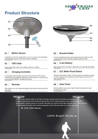 Hitechled UFO all in one solar led area light | PDF | Consumer Electronics | Technology & Computing