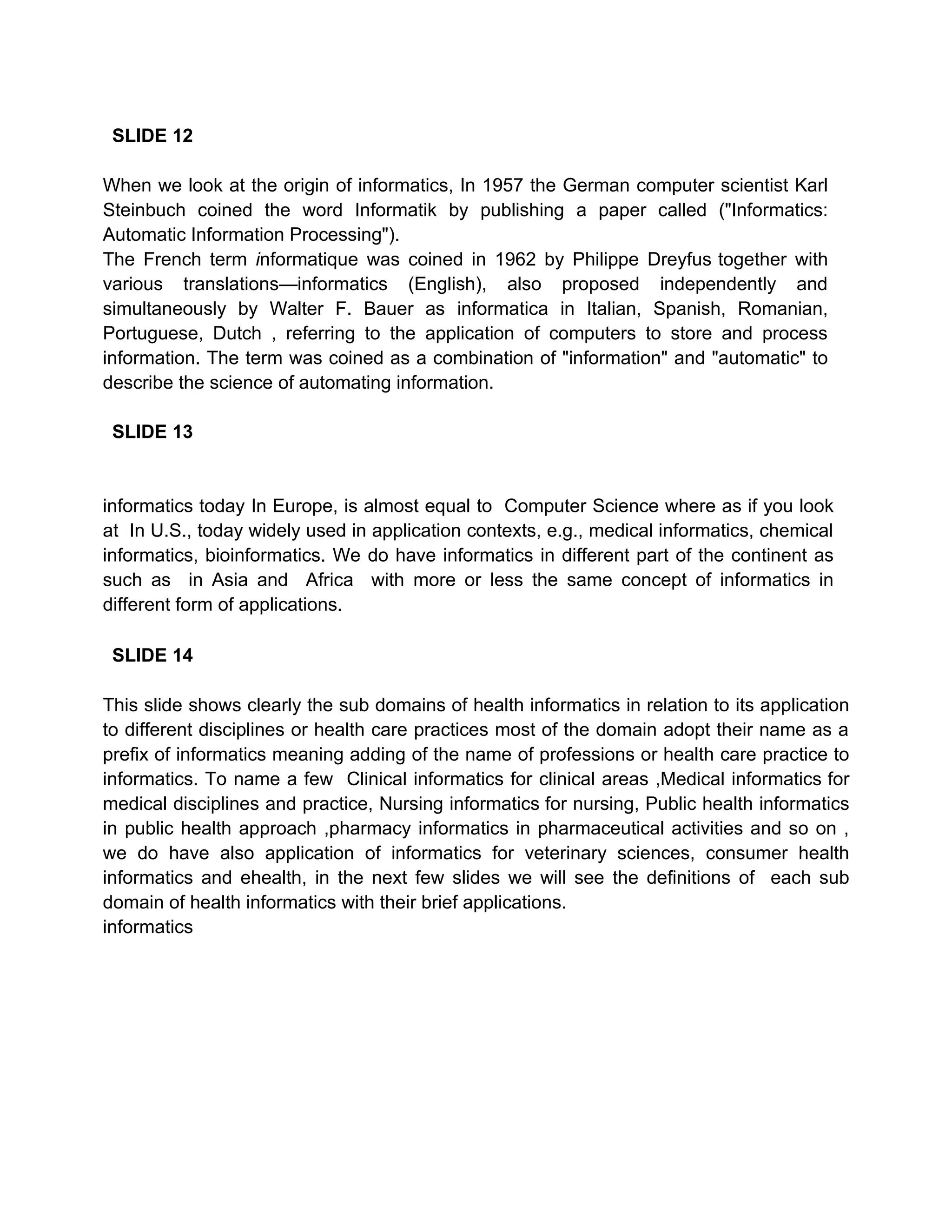 Health Informatics Terminologies: an Introduction Transcript. | DOC ...