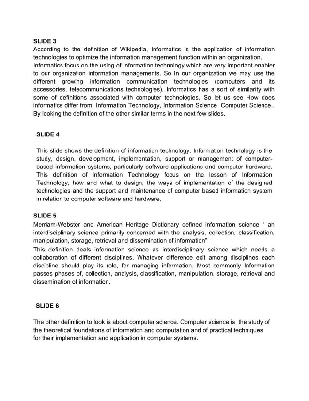 Health Informatics Terminologies: an Introduction Transcript. | DOC ...