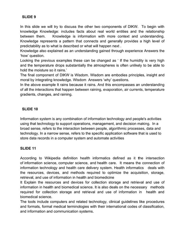 Health Informatics Terminologies: an Introduction Transcript. | DOC | Computing | Technology ...