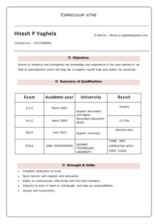 Hitesh cv | DOCX