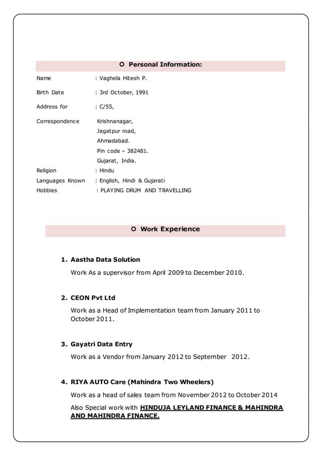 Hitesh cv | DOCX