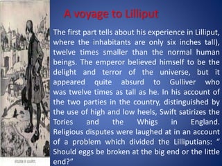 Gulliver’s Travels :- Comparison between I & IV Voyages | PPTX