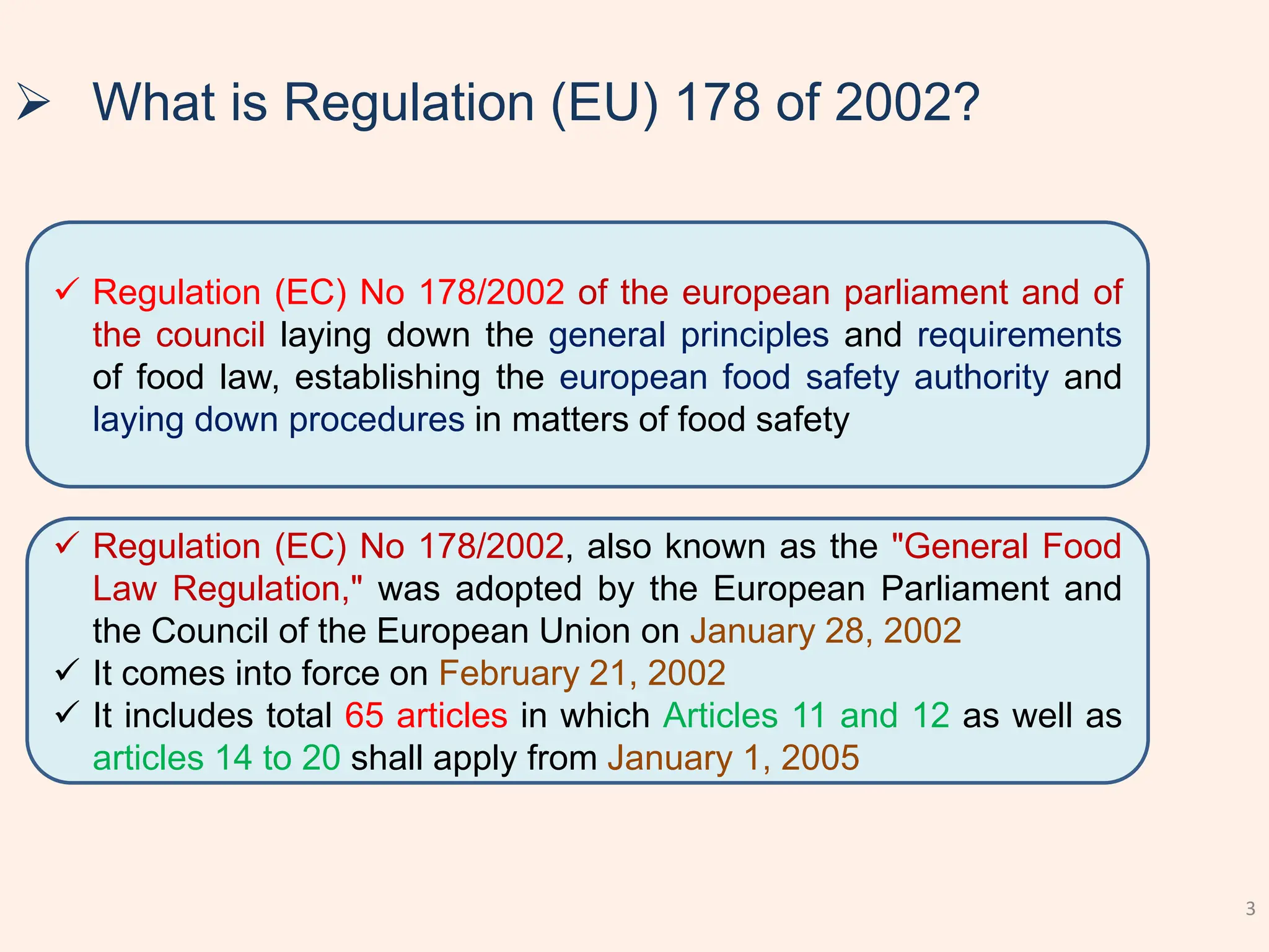 EU Food Safety Standards - Regulation 178 of 2002, Foreign Supplier ...