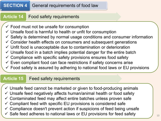 EU Food Safety Standards - Regulation 178 of 2002, Foreign Supplier ...