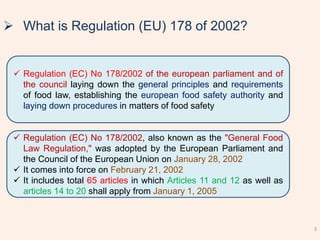 EU Food Safety Standards - Regulation 178 of 2002, Foreign Supplier ...