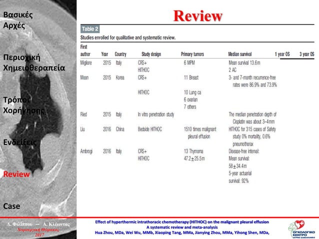 HITHOC - Hyperthermic Intrathoracic Chemotherapy - Ενδοθωρακική ...