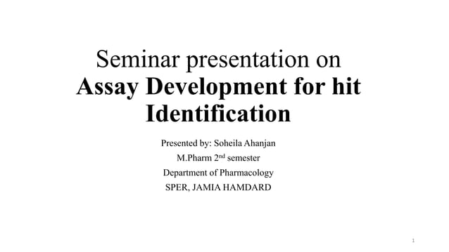 hit identification.pptx | Medical Tests | Medical Health